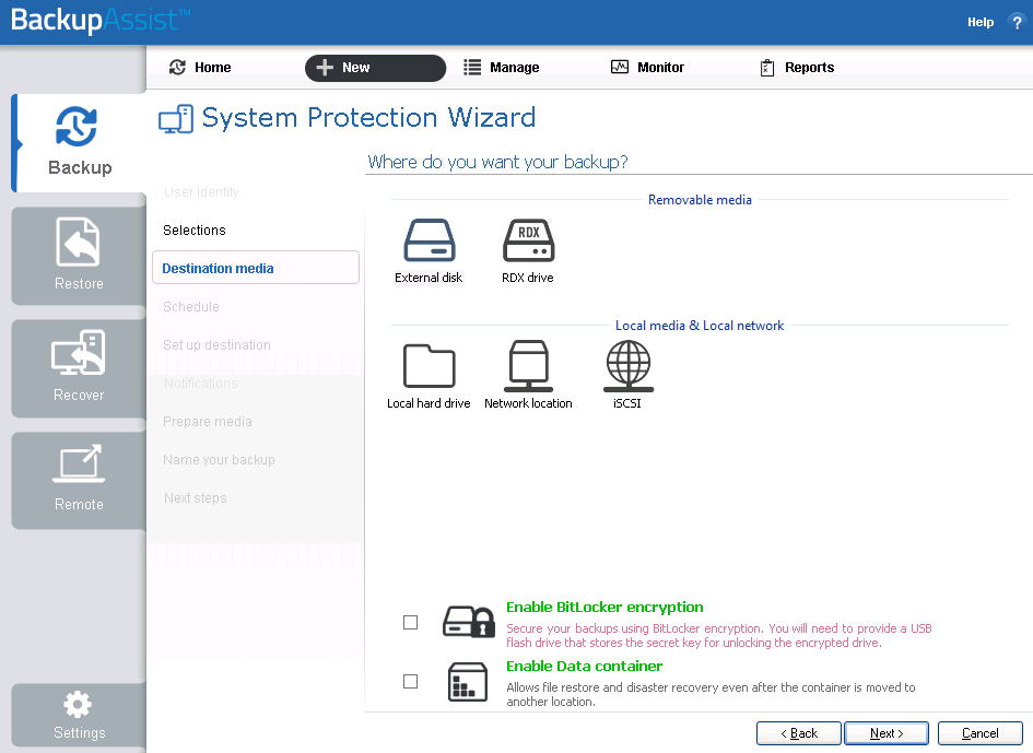 Windows Image backup, bare metal & system backups for Windows Server