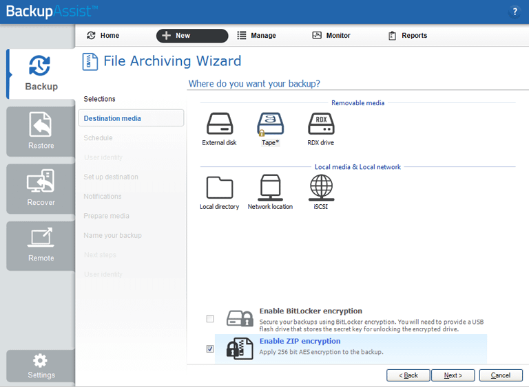Tape backup software - solutions for backup, archiving and ransomware