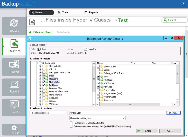 Hyper-V Backup Software - easy disaster recovery with BackupAssist